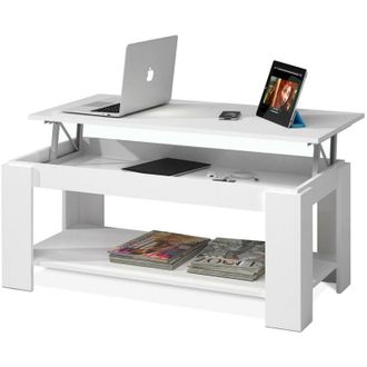 PEGANE Table Basse modulable coloris blanc artic - 43 x 102 x 50 cm Pegane