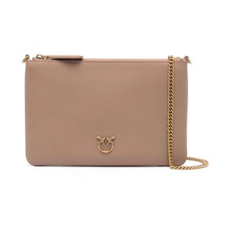 Pinko Beige Leder Clutch Tasche - - Bags - Damen - Braun - ONE SIZE