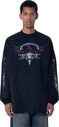VETEMENTS Homme, Tops, Noir, Taille: M T-shirt &agrave; Manches Longues Graphique