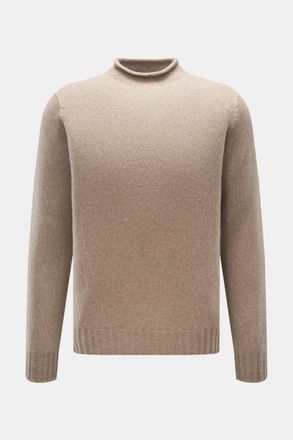 04651/ Herren - Pullover Blended Mock hellbraun