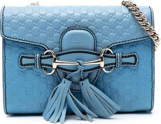 Gucci Hobo Bags - Mini Microguccissima Emily Crossbody - Gr. unisize - in Blau - f&uuml;r Damen