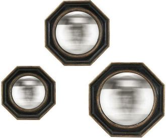Emde Lot de 3 miroirs convexes hexagonaux 17, 19 et 22cm