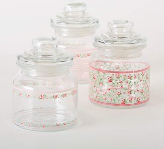 Boltze Vorratdose mit Deckel Glas Keksdose Bonboniere mit Bl&uuml;mchendekor H 15 cm St&uuml;ckpreis