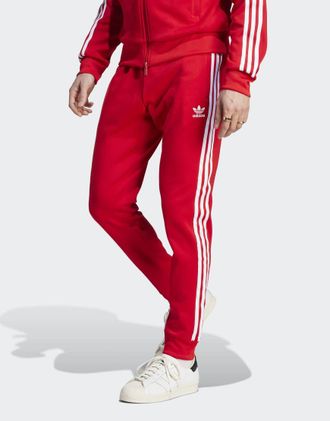 adidas Originals Adicolor Classics SST - Pantalon de surv&ecirc;tement - &Eacute;carlate et blanc-Rouge