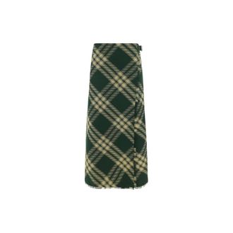 Burberry Femme, Jupes, Vert, Taille: 36 FR Wrap Midi Skirt