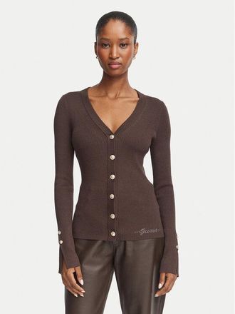 Guess Strickjacke W6YR11 Z0950 Dunkelbraun Slim Fit
