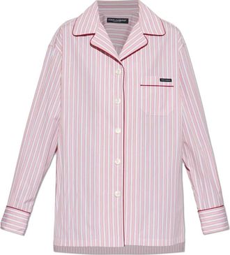 Dolce & Gabbana Femme, Blouses et Chemises, Rose, Taille: 40 FR Striped Poplin Shirt