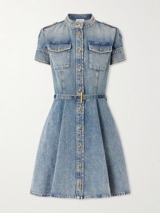 Alexander McQueen Mini-jeanskleid Mit G&uuml;rtel - Blau