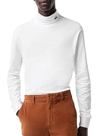 Lacoste T-shirt Manches Longues Col Roulé en Coton Biologique Homme Blanc S