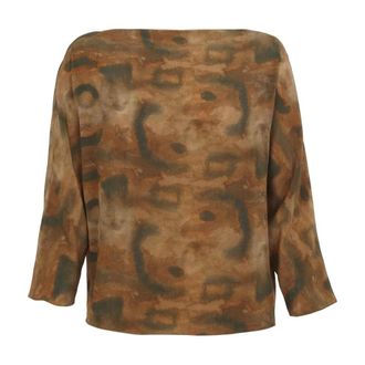 Cortana Du- Top in Seide Taiyo-Druck - - Blouses & Shirts - Damen - Braun - M