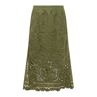 Farm Rio Farm Rio, Femme, Jupes, Vert, Taille: 40 FR Richelieu Midi Skirt