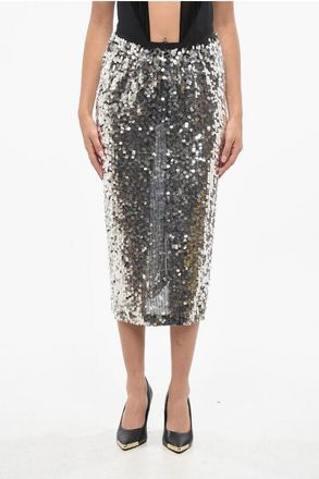 Pinko Sequined GAZEBO Longuette Skirt size 42
