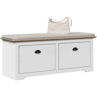 vidaXL Vidaxl - Banc de couloir bodo blanc et marron 114x40x45 cm