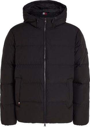 Tommy Hilfiger Herren Pufferjacke Down Hooded Puffer Jacket mit Kapuze, Schwarz (Black), XXL