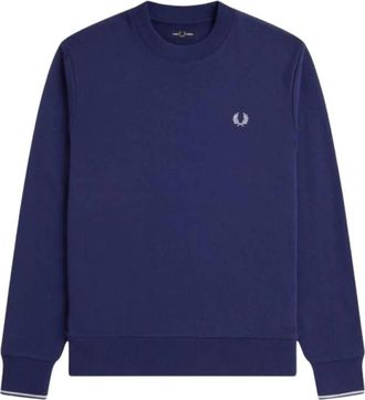 Fred Perry Homme, Sweatshirts et sweats &agrave; capuche, Bleu, Taille: L M7535 Crewneck SweaT-shirt