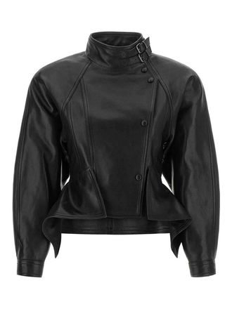 Balmain Lederjacke - Schwarz