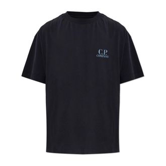 C.P. Company 30/1 Jersey Logo Label T-Shirt - - Tops - Herren - Grau - L