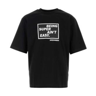 Dsquared2 Box Logo Grafik T-Shirt - - Tops - Herren - Schwarzk - S