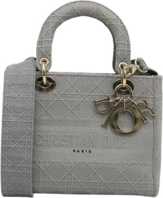 Dior Sac &agrave; main Lady D-Lite Pre-owned - Femme - Pre-owned - Gris - Taille: ONE Size