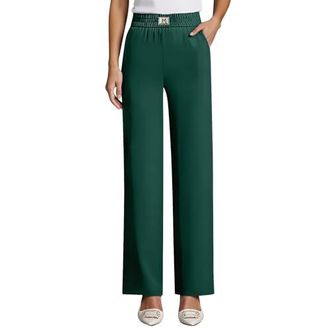 Generic Pantalon de surv&ecirc;tement ample &agrave; jambes larges pour femme, coupe ample, polaire confortable, contr&ocirc;le du ventre, jambe ouverte, jambe droite, pantalon 
