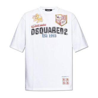 Dsquared2 Homme, Tops, Blanc, Taille: XL T-shirt avec logo