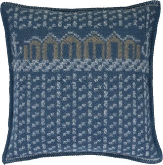 &Ouml;jbro Vantfabrik Skaft&ouml; Marin gewebte Dekokissen-Bezug Wollkissenh&uuml;lle 50x50 cm Kissenbezug f&uuml;r Zierkissen Schafwolle Folklore Deko-Kissenh&uuml;lle f&uuml;r Kissen blau/grau/be