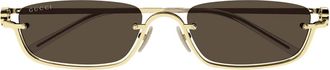 Gucci Schmale rechteckige Sonnenbrille - - Accessories - unisex - Gelb - 55 MM