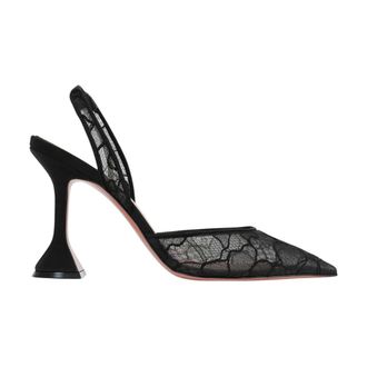 Amina Muaddi Holli Lace Sling 95 - Femme - Chaussures - Noir - Taille: 40 EU