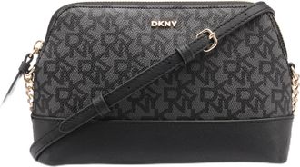 DKNY Womens Bryant Park TOP Zip Dome Crossbody Crossobody Bag, Black Logo and Black