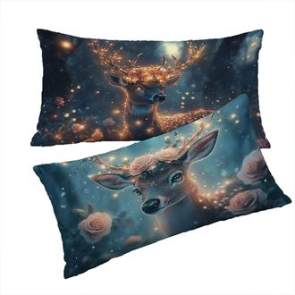 Generic Kissenbezug 50x80cm Grau Kissenbez&uuml;ge Tier Kissenbez&uuml;ge Samt Dekokissen Kopfkissenbezug Cushion Cover Unsichtbarer Rei&szlig;verschluss Weich Bequem Leicht 