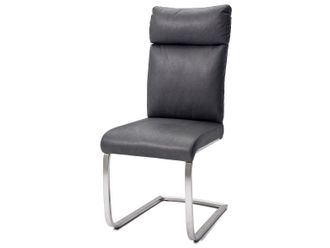 M&ouml;belando Schwingstuhl Esszimmerstuhl Schwinger K&uuml;chenstuhl Stuhl Polsterstuhl Molli I (2-er Set) Grau