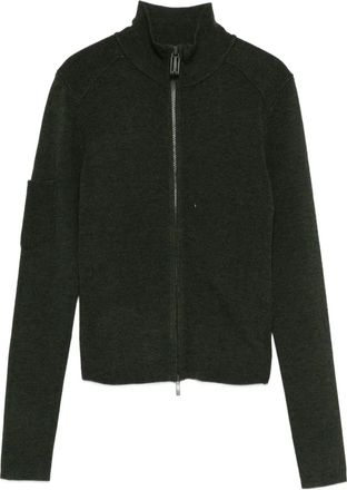 Victoria Beckham cardigan zippé à poche plaquée - Vert