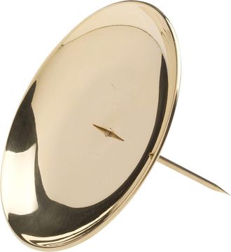 NKlaus Adventskranz Kerzenhalter mit Dorn &Oslash;12cm Messing Gold Glanz poliert Dekoration Oberfl&auml;che glatt 10661