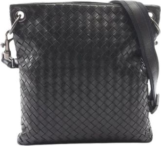 Bottega Veneta Pre-owned Sac bandouli&egrave;re en cuir Intrecciato - Homme - Pre-owned - Noir - Taille: ONE Size