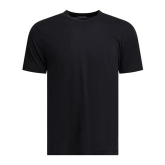 Tom Ford Lyocell Baumwoll T-Shirt mit Rundhalsausschnitt - - Tops - Herren - Schwarzk - L