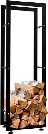Clp Porte-bûches pour Bois De Cheminée Keri V2 en Métal Noir I Porte-Bois De Chaminée Solide Et Moderne I Support pour Bûches, Couleur:Noir, Taille:25x40x