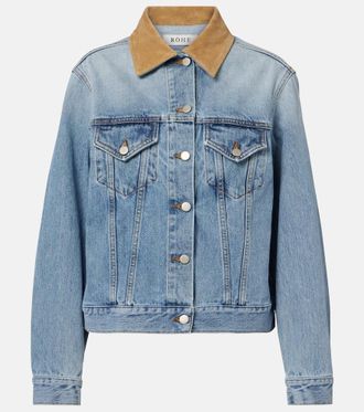 R&oacute;he R&oacute;he Veste en denim et daim