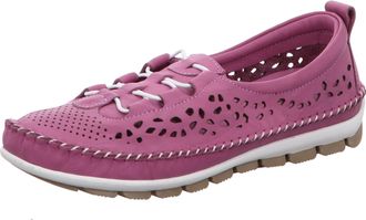 Gemini Damen Slipper Mokassin Schnürschuh sportlich Cutouts 340201-01, Größe:37 EU, Farbe:Pink