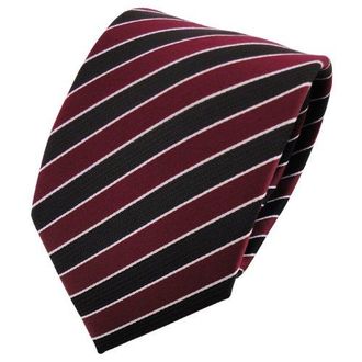 TigerTie Designer cravate rouge bordeaux bordeaux noir argent ray&eacute; - Tie