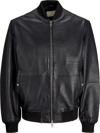 Jack & Jones JACK&JONES Herren Jprccbranco Leather Bomber Bomberjacke, Black, XS