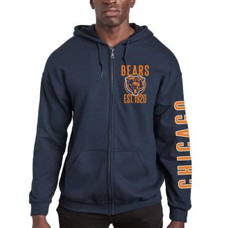 Junk Food Clothing x NFL - Chicago Bears - MVP Zip Hoodie - Unisex-Erwachsene Full Zip Hooded Sweatshirt f&uuml;r M&auml;nner und Frauen - Gr&ouml;&szlig;e X-Large
