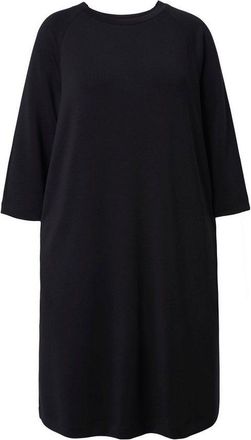 Ulla Popken Minikleid Sweatkleid A-Linie Rundhals 3/4-Arm Modalmix