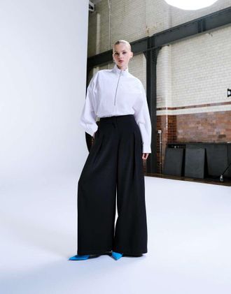 Asos Pantalon ajust&eacute; ultra-large - Anthracite-Gris