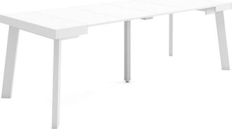 Skraut Home Skraut Home - Table console extensible, Console meuble, 220, Pour 10 personnes, Pieds en bois, Style moderne, Gris Ciment