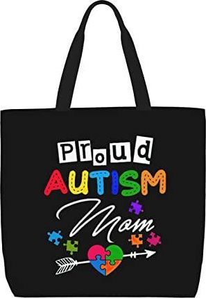 Generic Sac Fourre-Tout Maman Fi&egrave;re DUn Enfant Autiste Sac &Agrave; Provisions Lavables Pliable Sacs En Toile &Eacute;paule, Pour Shopping, Tous Les Jours, Filles, Femmes