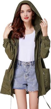 Generic Veste de pluie 2026 pour femme - Taille courte - Coupe ajust&eacute;e - L&eacute;g&egrave;re - Coupe-vent - &Agrave; capuche - Pour adultes et &eacute;tudiants - Pour la marche et les t