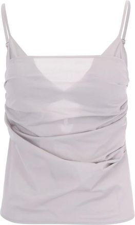 Patrizia Pepe Femme, Tops, Gris, Taille: 42 FR Draped Front Top