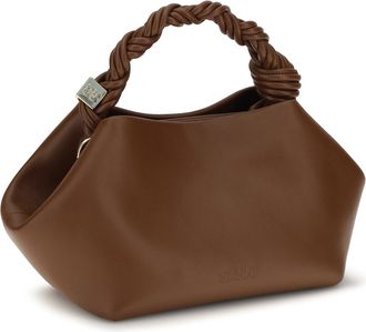 Ganni Bou Leather Top Handle Bag - Brown