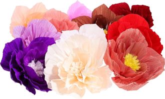 Soimiss 11 Stück Teiliges Bunte Papierblumen aus Hochwertigem Krepppapier Dekorative Wand Schaufensterdekoration für Party Geburtstag Weihnachten