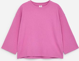 Arket Geripptes Langarmshirt -Rosa